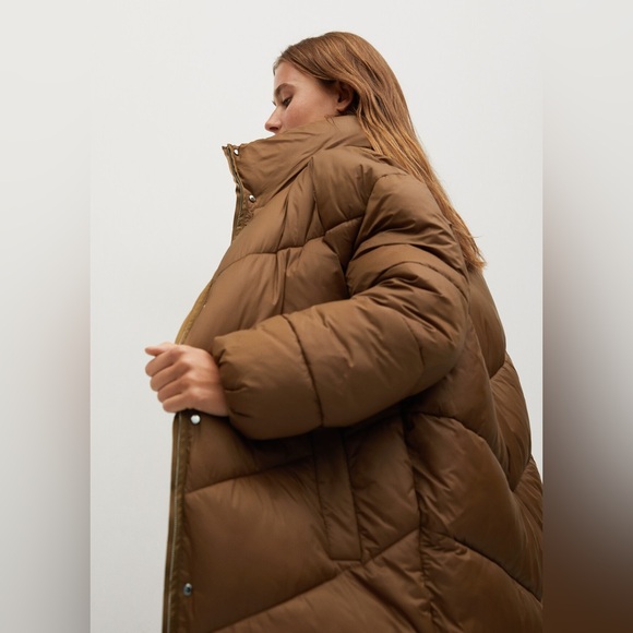 Mango | Jackets & Coats | Mango Mng Brown Oversized Padded Puffer ...